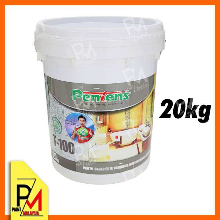 PENTENS T-100 20KG Water-Based PU Bituminous Waterproofing Membrane Compound Waterproofing Kalis ...