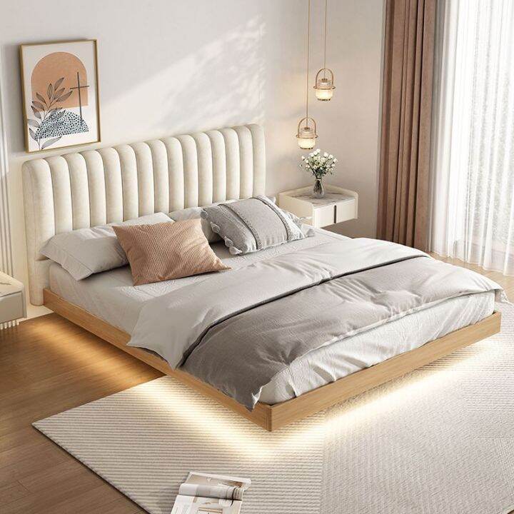 HOMIE LIFE Leather เตียง Wabi-Sabi เตียงนอน 6 ฟุต Floating bed frame ...