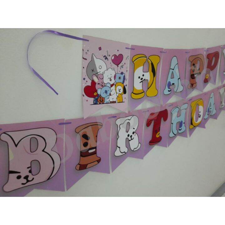 Birthday Banner BT21 BTS Fan Happy birthdayZg5 | Lazada PH