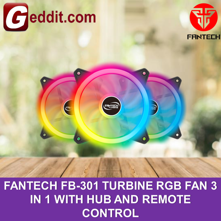 FANTECH FB-301 TURBINE RGB FAN 3 IN 1 WITH HUB AND REMOTE CONTROL (TF69 ...