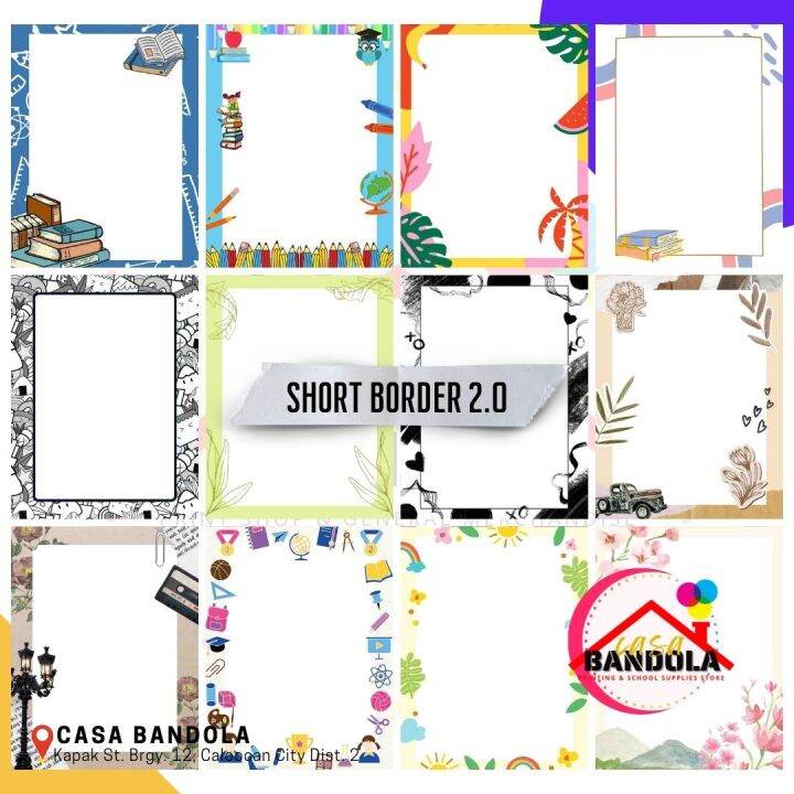 CASABANDOLA (5sheets) SHORT BORDER PAPERS VER 2.0 Vintage Retro School ...