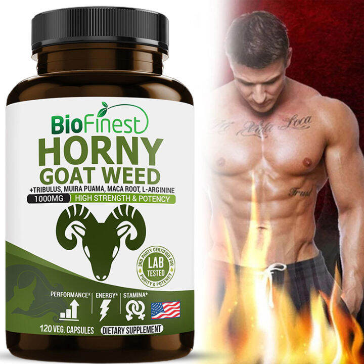 Goat Grass Extract - 1000 mg - Maca Root, Tribulus, Torreya, L-Arginine ...