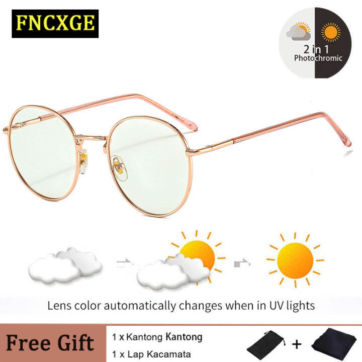FNCXGE Computer Eye Glasses Photochromic Women Men Metal Frame Anti radiation Glasses Eyeglasses ...