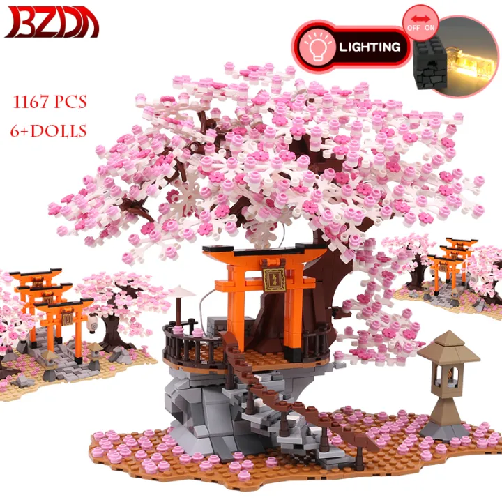 Japanese Sakura Tree House City Mini Building Blocks Street View Inari ...
