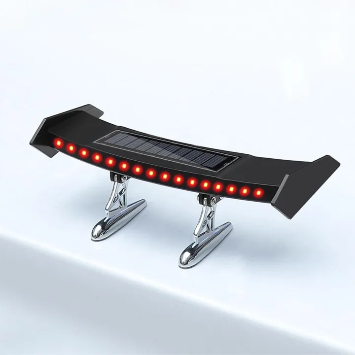 Universal Solar Small Car LED Mini GT Spoiler Rear Wing Taillight ...