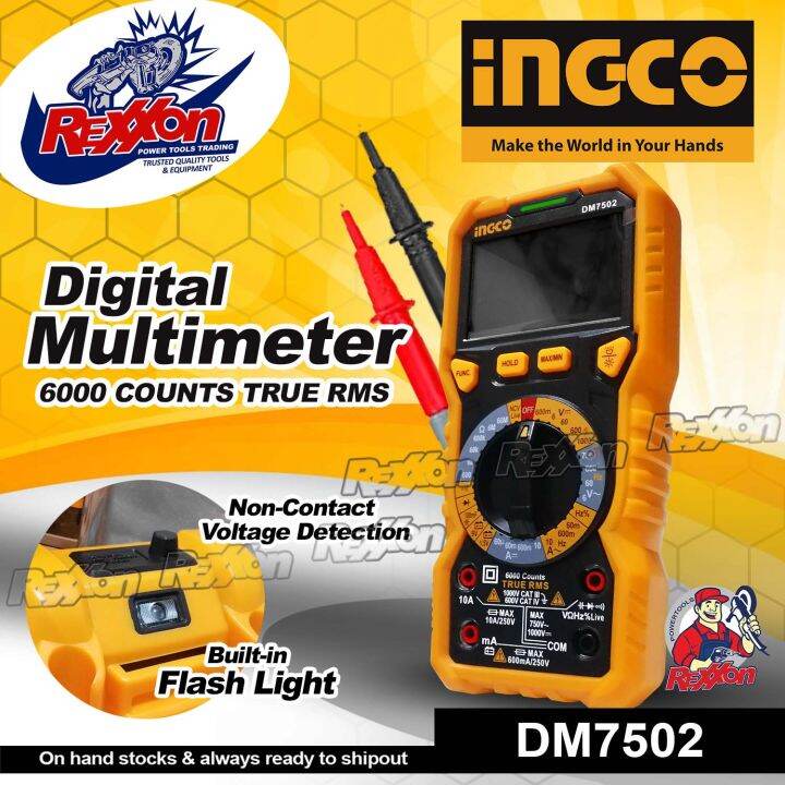 INGCO Digital Multimeter DM7502 Rexxon Power Tools Trading | Lazada PH