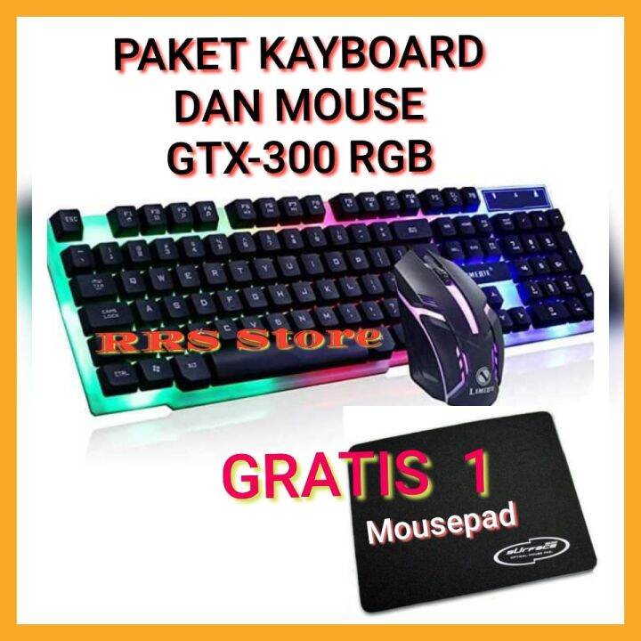 RRS STORE Limeide Combo Gaming Keyboard RGB with Mouse - GTX300 SATU ...