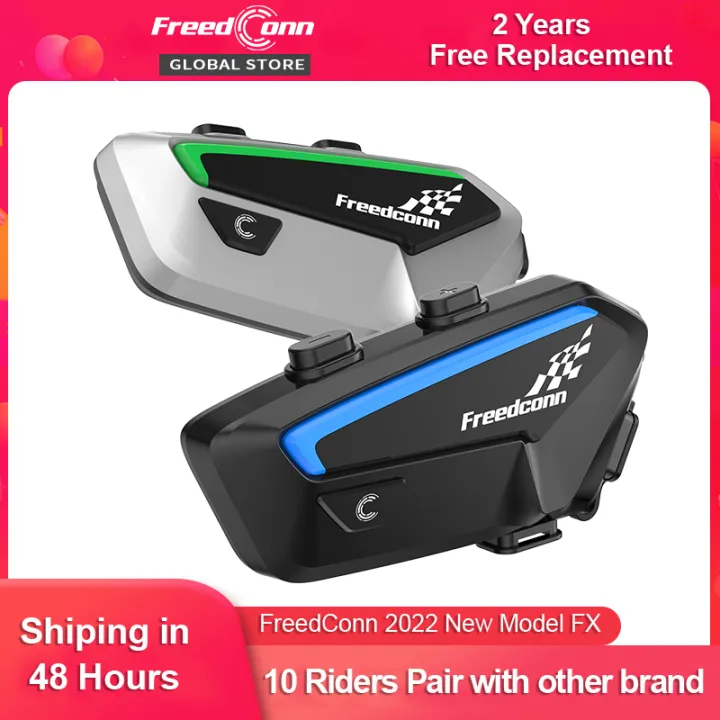 Freedconn บลูทูธรถจักรยานยนต์อินเตอร์คอม Moto ชุดหูฟังมอเตอร์ ...