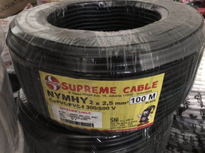 Kabel listrik serabut NYYHY 2 x 2.5 / 2x2.5 mm SUPREME hitam 100m rol | Lazada Indonesia