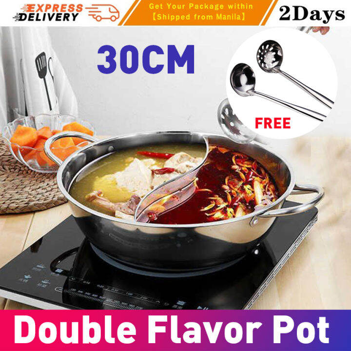 30cm Cooking Pot Stainless Steel Single-Layer Glass Cover Cooking Pot ...
