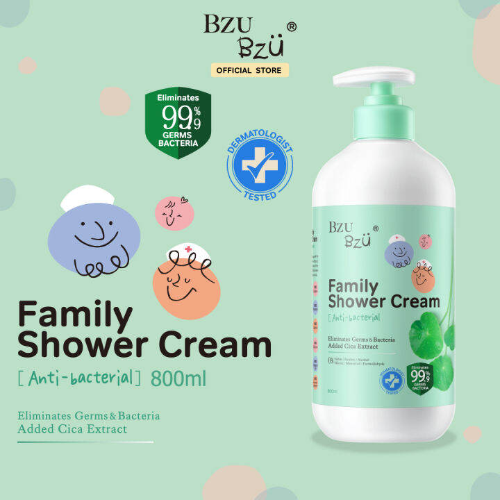 BZU BZU Family Shower Cream Anti-bacterial (800ml) | Lazada