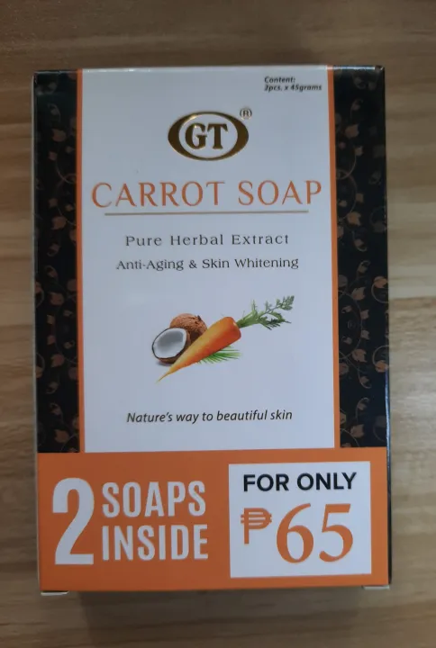 AUTHENTIC GT Cosmetics 2in1 Carrot Soap (45grams) | Lazada PH