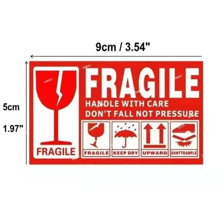 [60pcs / 120pcs] Fragile Sticker 9x5cm Warning Label Sticker Packing ...