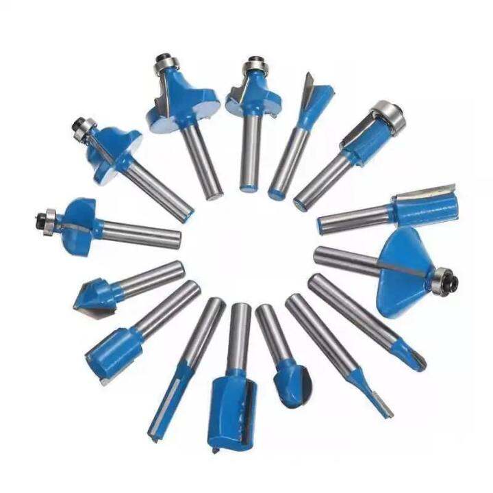 SET Mata Router Trimmer Kayu 6mm 12 Pcs YUKIDO Mata Mesin Profil Router ...