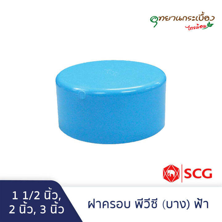 ฝาครอบ บาง 2 นิ้ว, 3 นิ้ว สีฟ้า ตราช้าง เอสซีจี SCG PVC Cap -DR B 1 1/2 ...