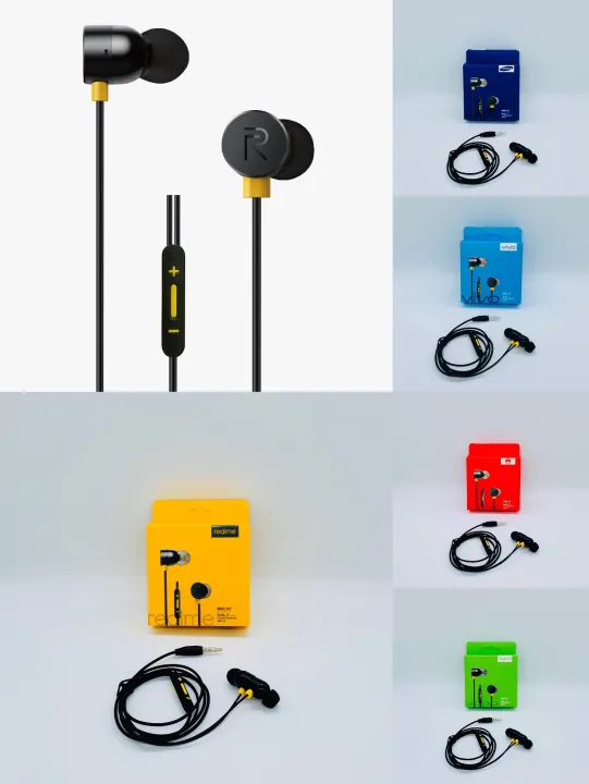 Realme Earphone Double Speaker 3.5MM DualDrive Stereo Earbuds with Mic ...