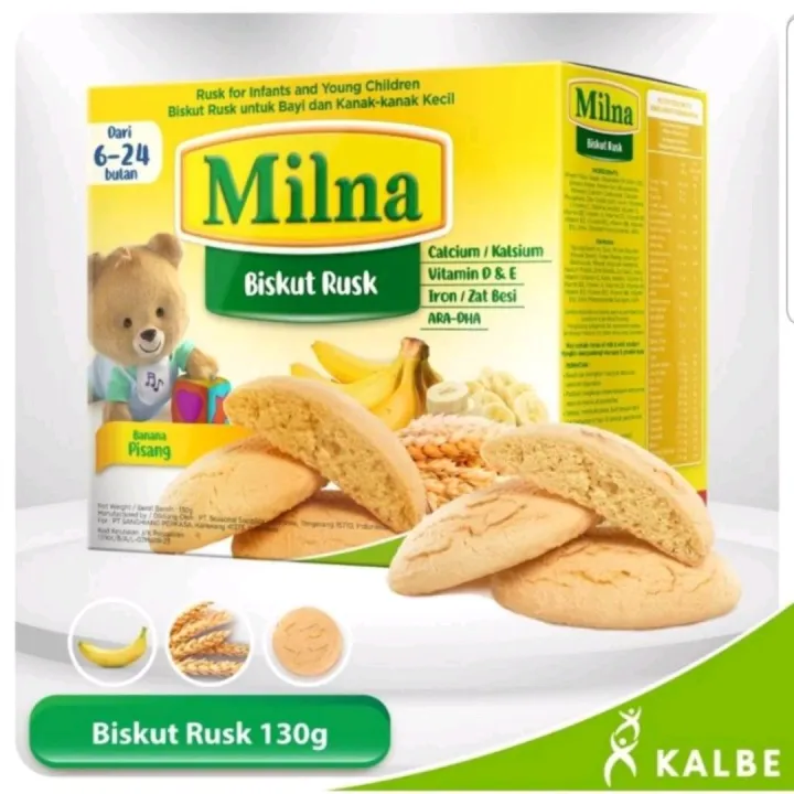 (HALAL) MILNA BISKUT RUSK 130G (BABY BISCUIT)(PERISA PISANG) | Lazada