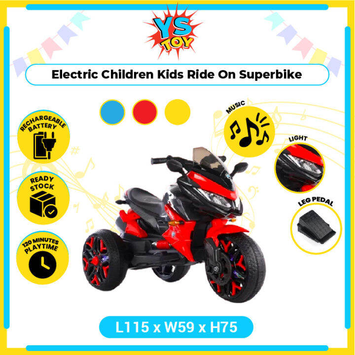 12V Electric Ride On Motor Rechargeable Battery Bike Superbike ...