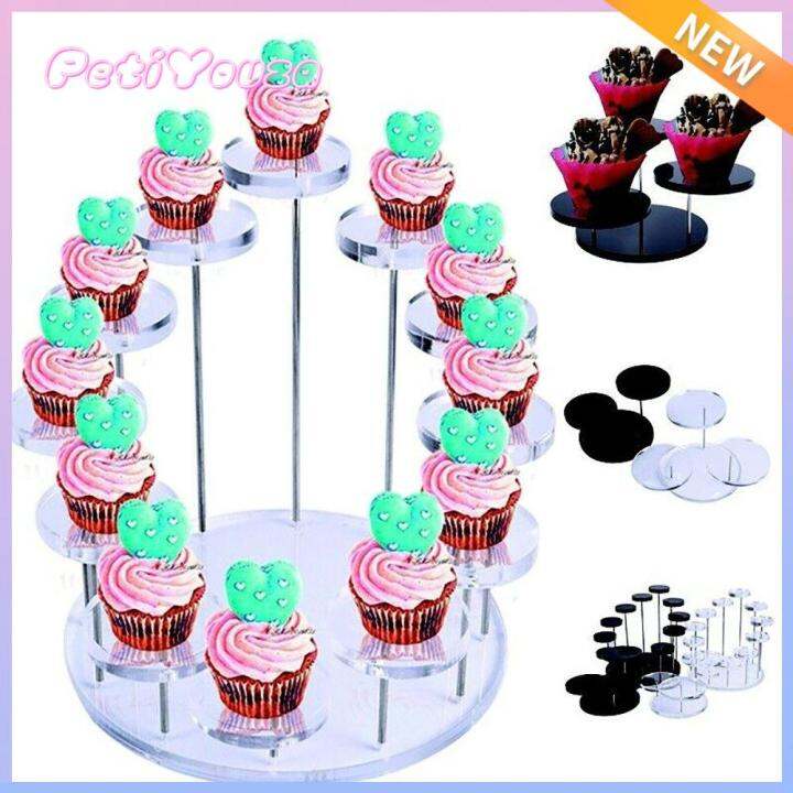 Acrylic Display Stand Jewelry Organizer Showcase Cupcake Stand Cake ...