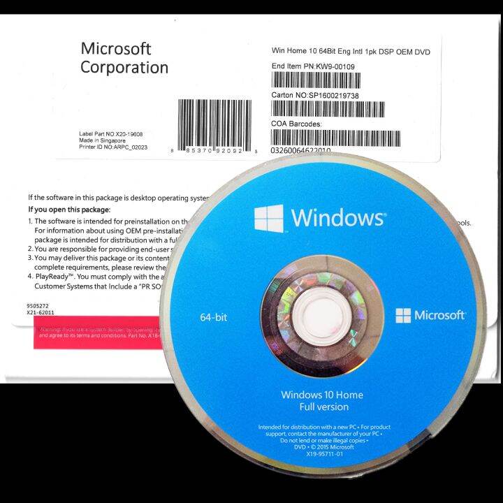 Windows 10 Home OEM DVD Full Package Product 64bit | Lazada PH