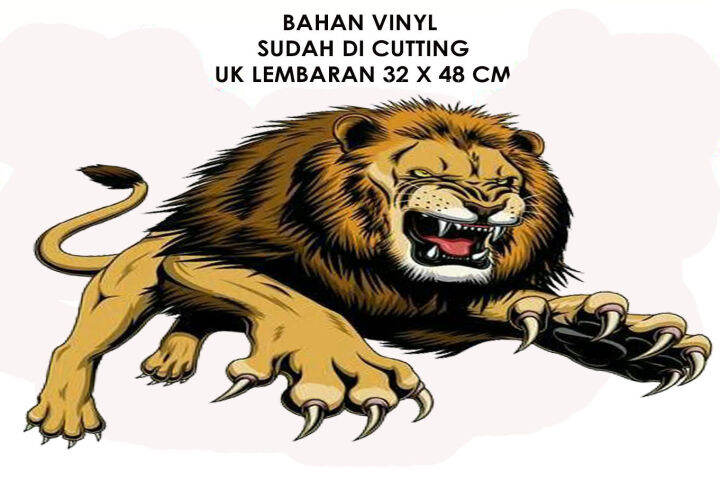 Sticker vinyl sudah di cutting gambar singa uk 32 x 48 cm | Lazada ...