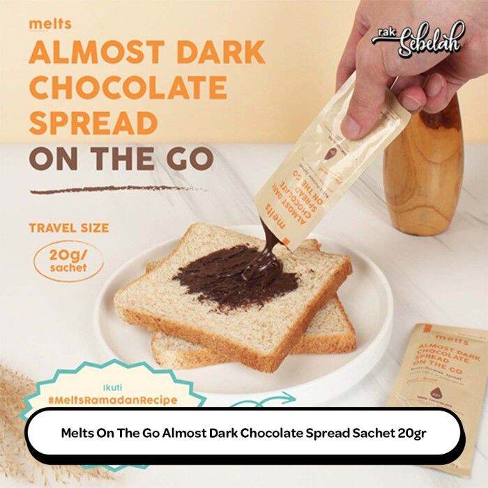Melts On The Go Almost Dark Chocolate Spread Sachet 20gr Selai Cokelat ...