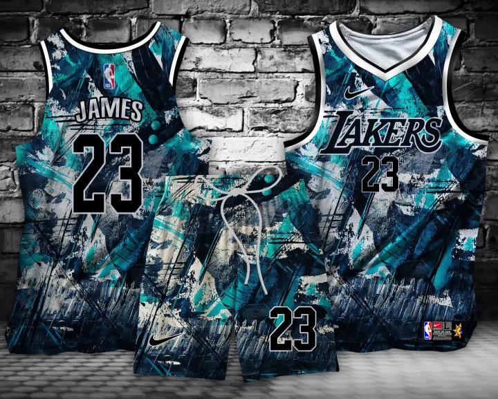 LAKERS 13 JAMES AQUA JERSEY WITH FREE CUSTOMIZED NAME & NUMBER FULL ...