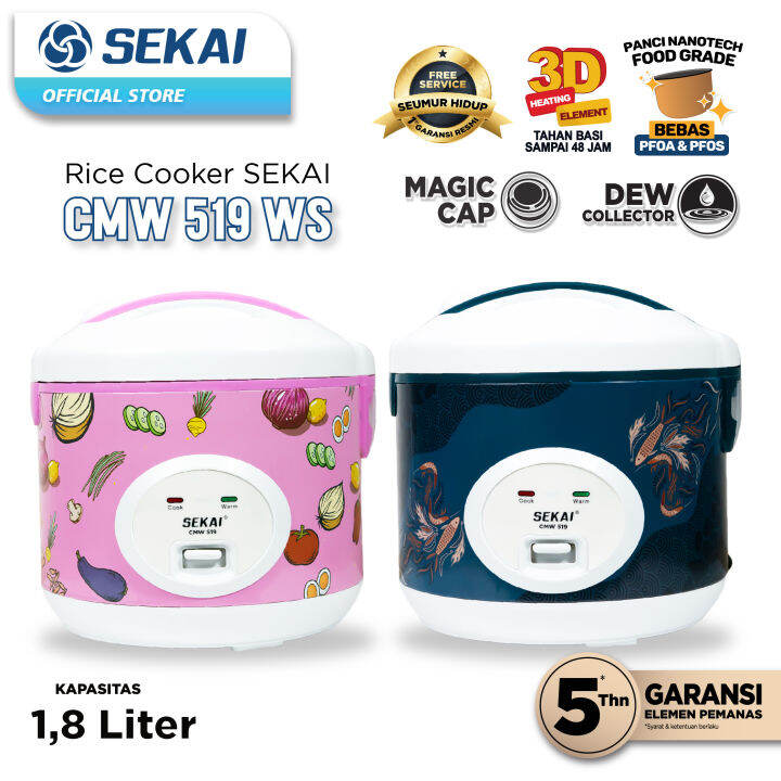 SEKAI Rice Cooker CMW 519 WS Magic Com Penanak Nasi 1,8 Liter Anti basi ...