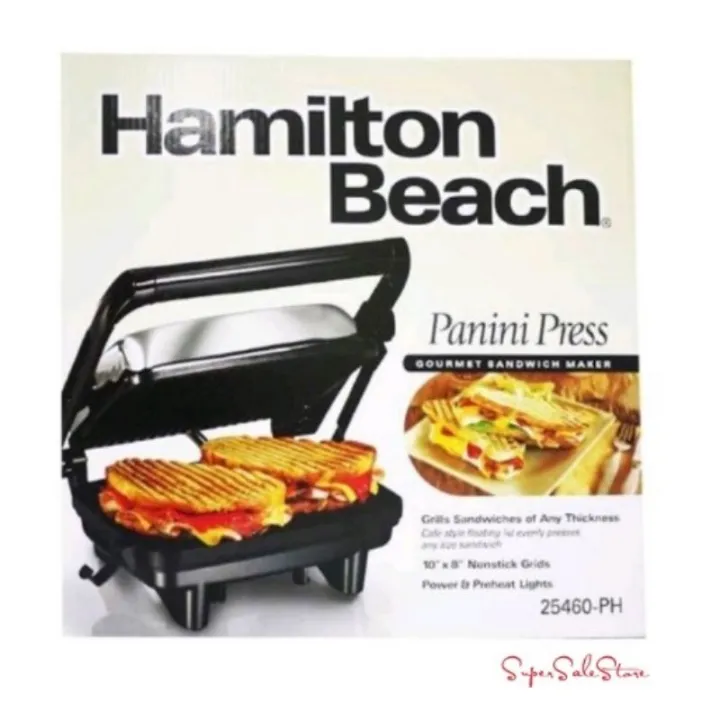 Hamilton Beach Panini Grill Gourmet Sandwich Maker (25460-PH) | Lazada PH