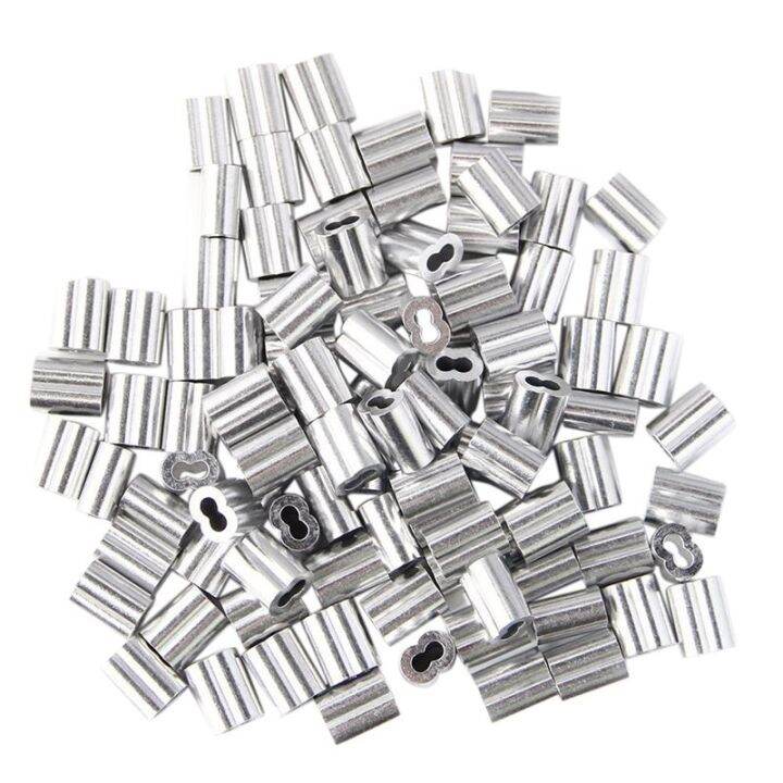 100pcs Aluminum Crimping Loop Sleeve for 3mm Diameter Wire Rope and ...