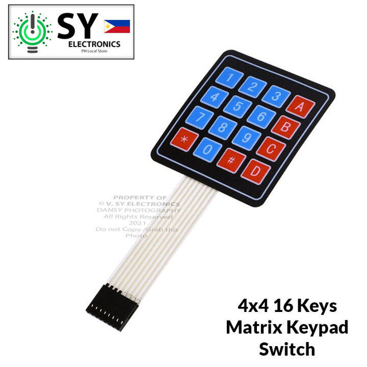 16 Keys Membrane Switch Keypad 4X4 Matrix Keyboard Button Switches 4 x ...