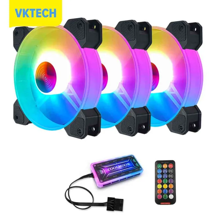 [Vktech] COOLMOON 120mm RGB Cooling Fan Desktop Chassis Case Gorgeous ...
