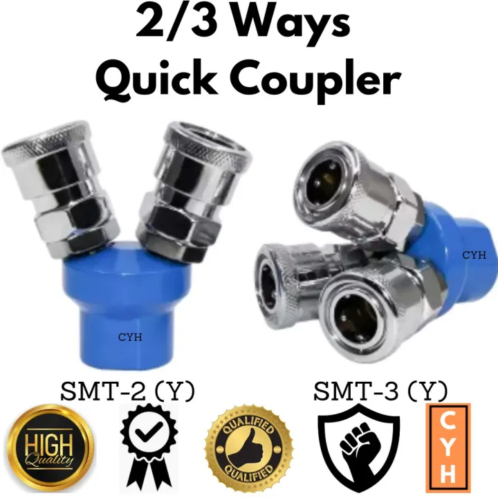 Air Compressor Manifold 2 Way 3 way Quick Connect Multi Hose Coupler ...