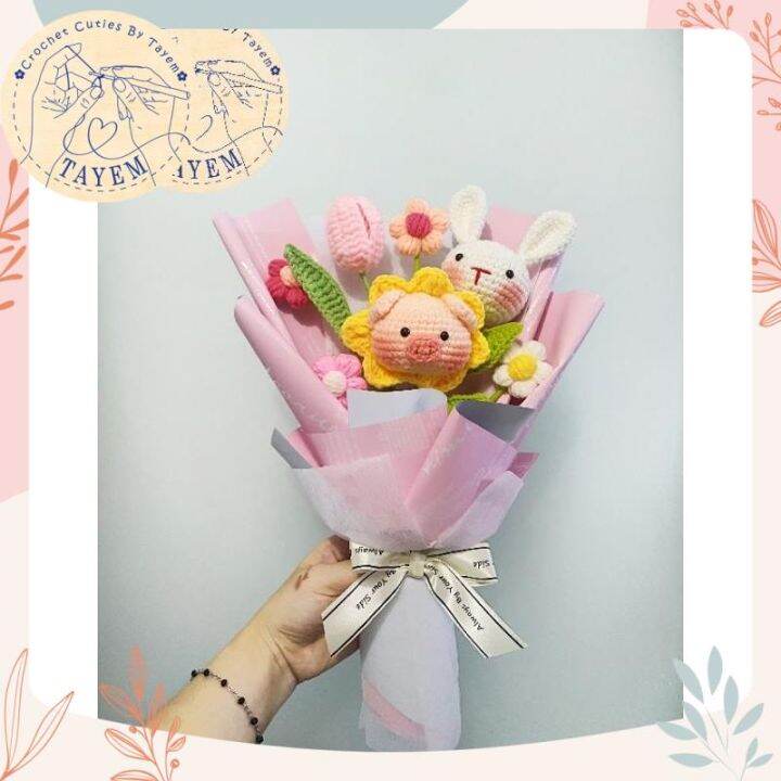 Bó Hoa Heo Mix Daisy | Hoa Đầu Thú , Hoa Len Mix Daisy Theo Yêu Cầu ...