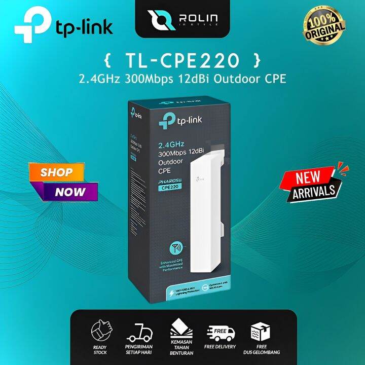 Tplink Cpe 220 2 4ghz 300mbps 12dbi Access Point Outdoor Cpe220