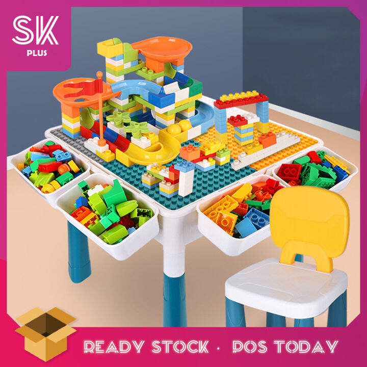 SKPLUS Multifunctional Kids Building Block Table Toy Educational ...