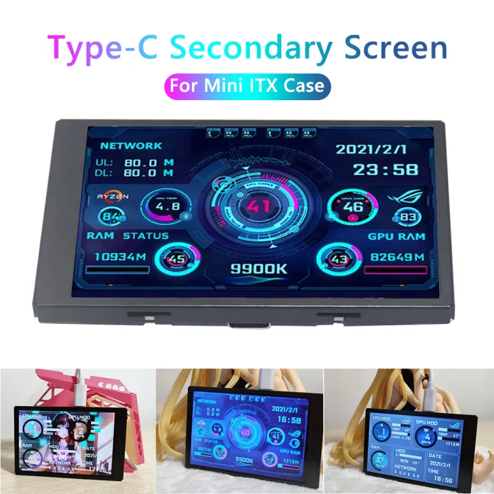 3 5 inch IPS AIDA64 Type-C Secondary Screen CPU GPU RAM HDD Monitor USB ...