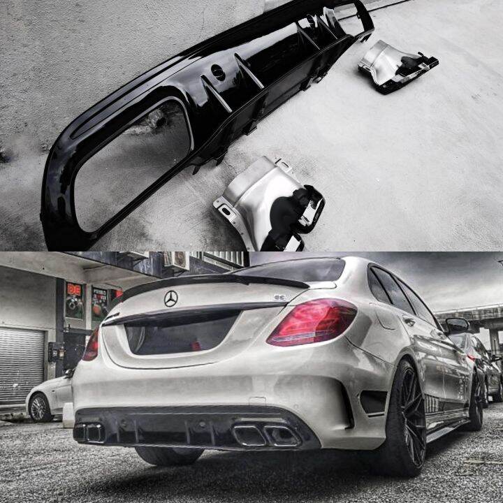 Mercedes W205 C250 C300 AMG C63S Diffuser & Exhaust Tips set | Lazada