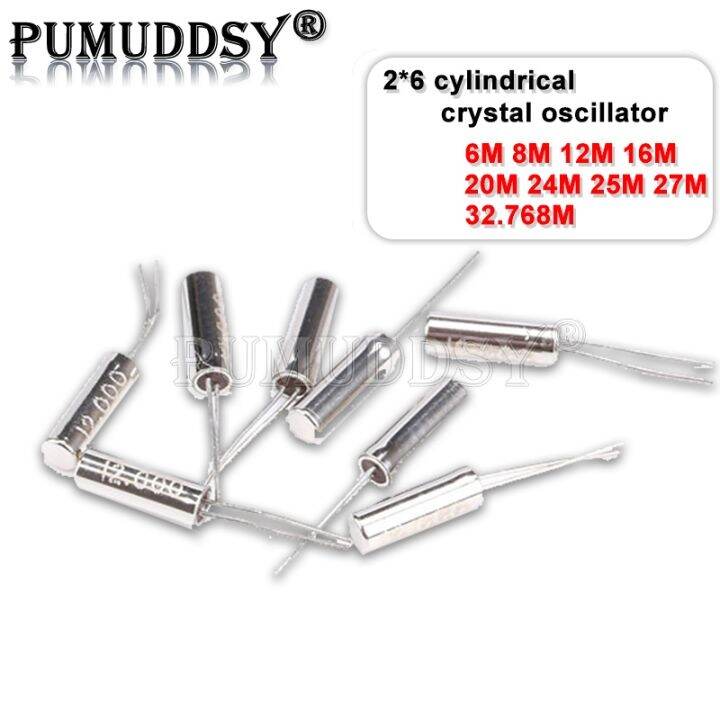 10PCS 2*6 Cylindrical Crystal Oscillator hjxrhgal 2x6 6M 8M 12M 16M 20M 24M 25M 27M 32.768M ...