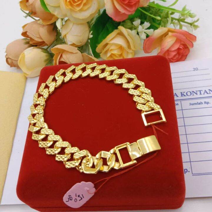 HeyKyo - Gelang Model Sisik Naga Berlapis Emas berat 15 Gram Perhiasan ...