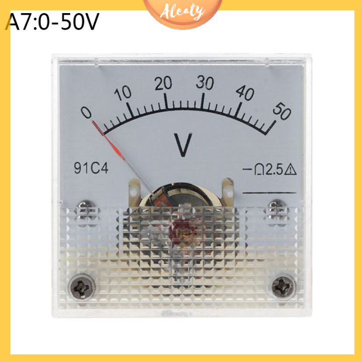 Aleaty💝 91C4 DC Voltmeter Analog Panel Voltage Meter Mechanical Pointer ...
