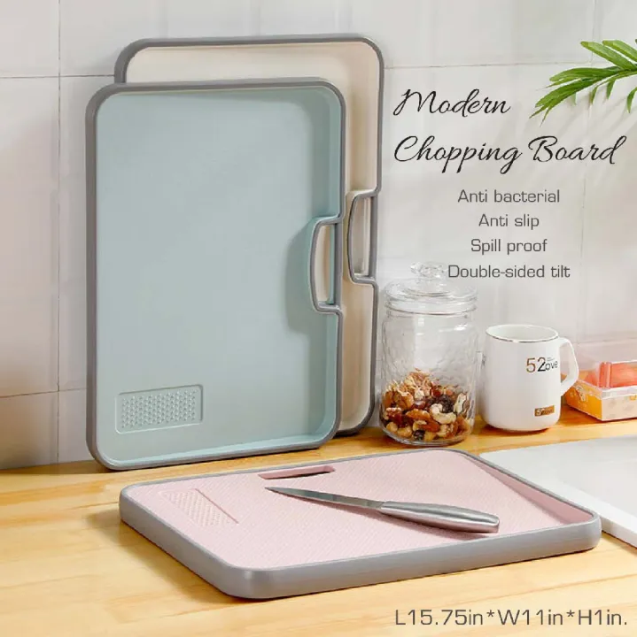 EMBRACE PH Modern Chopping Board Cutting Board Tray Double Sided Tilt ...