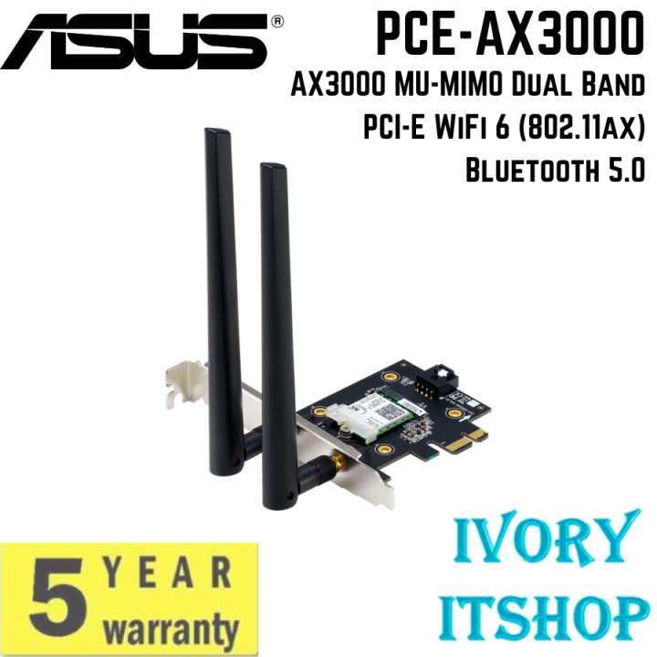 Asus PCE-AX3000 AX3000 MU-MIMO Dual Band PCI-E WiFi 6 (802.11ax ...