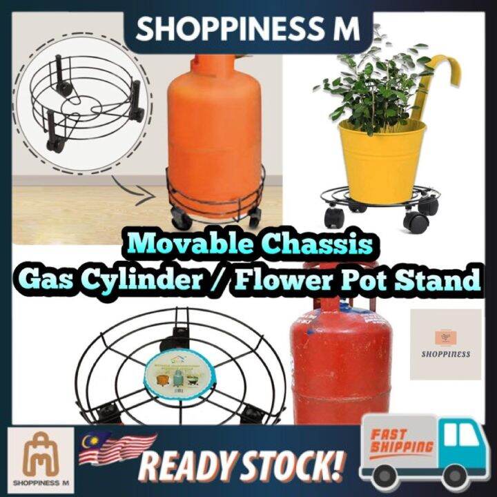 Movable Chassis Steel Gas Tank Cylinder Stand Roller Mover Wheel Flower ...