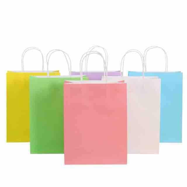 Color paper loot bag, gift bag plain one color per pack 12pcs/ pack ...