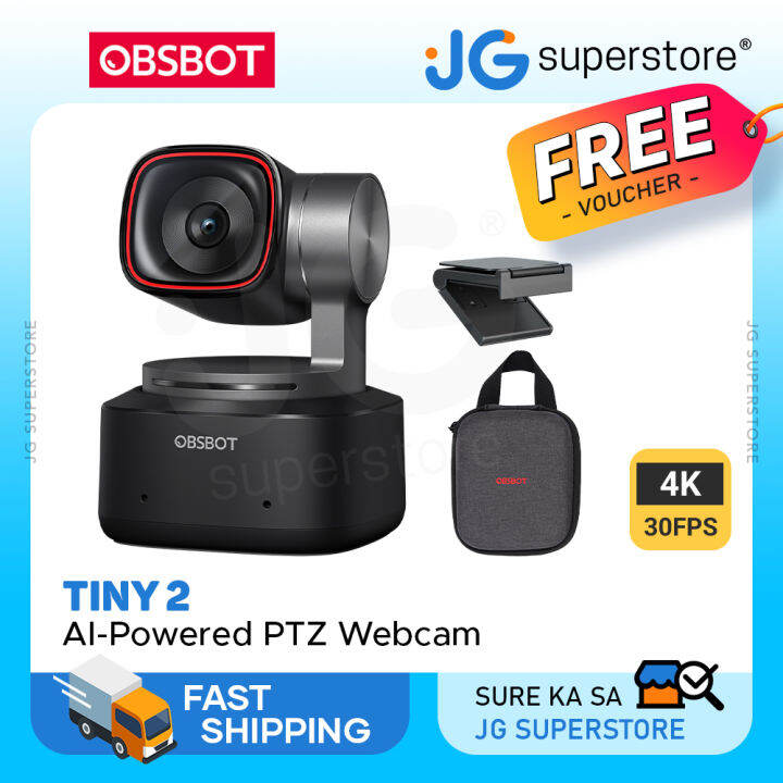Obsbot Tiny 2 4K AI-Powered PTZ Webcam with USB C 3.0 Type C, Auto ...