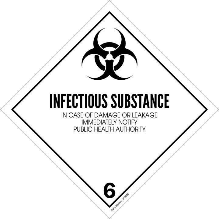 Biohazard Sign Infectious Substance Sign Vinyl Sticker Size: 10cm x ...