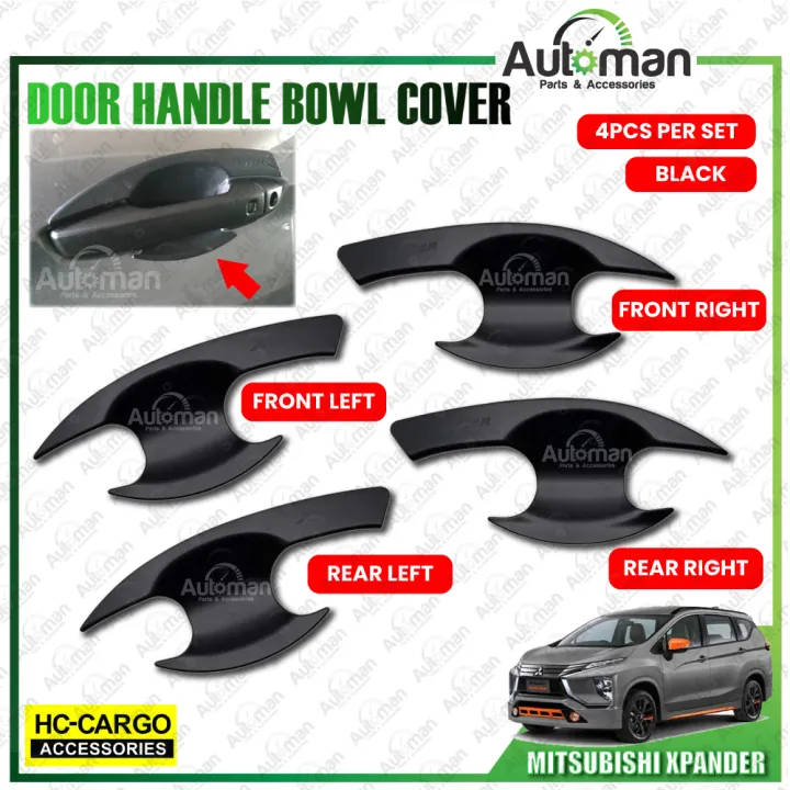 Mitsubishi XPander Matte Black Door Handle Inner Bowl Inserts Cover ...