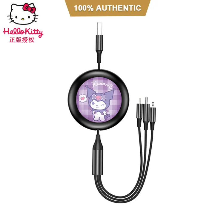 100% ของแท้ Sanrio/hello Kitty สาย USB Fast Charging 3A 3 In 1 Data ...