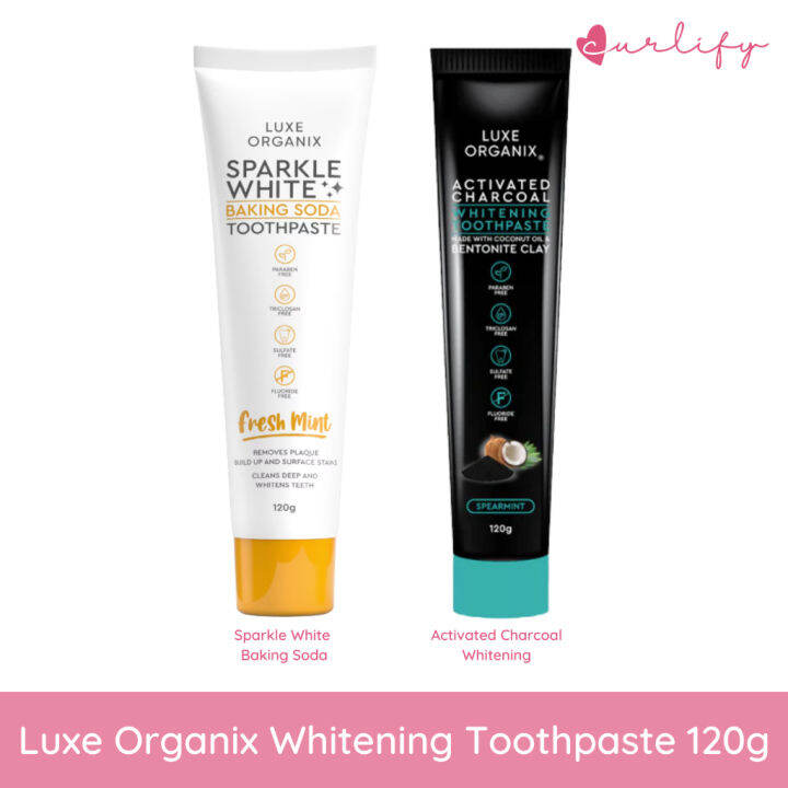 Luxe Organix Sparkle White Baking Soda / Activated Charcoal Whitening ...